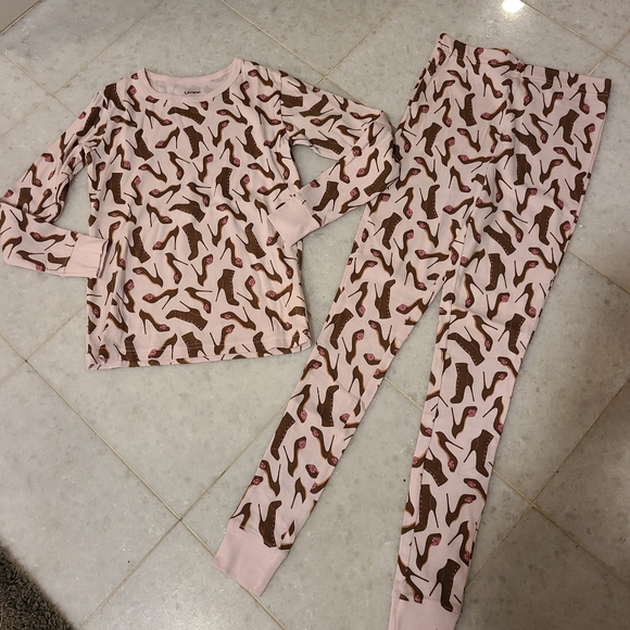 Pajamas | Newgirls High Heel Pajama Set Pinkbrown Sz 91 | Poshmark